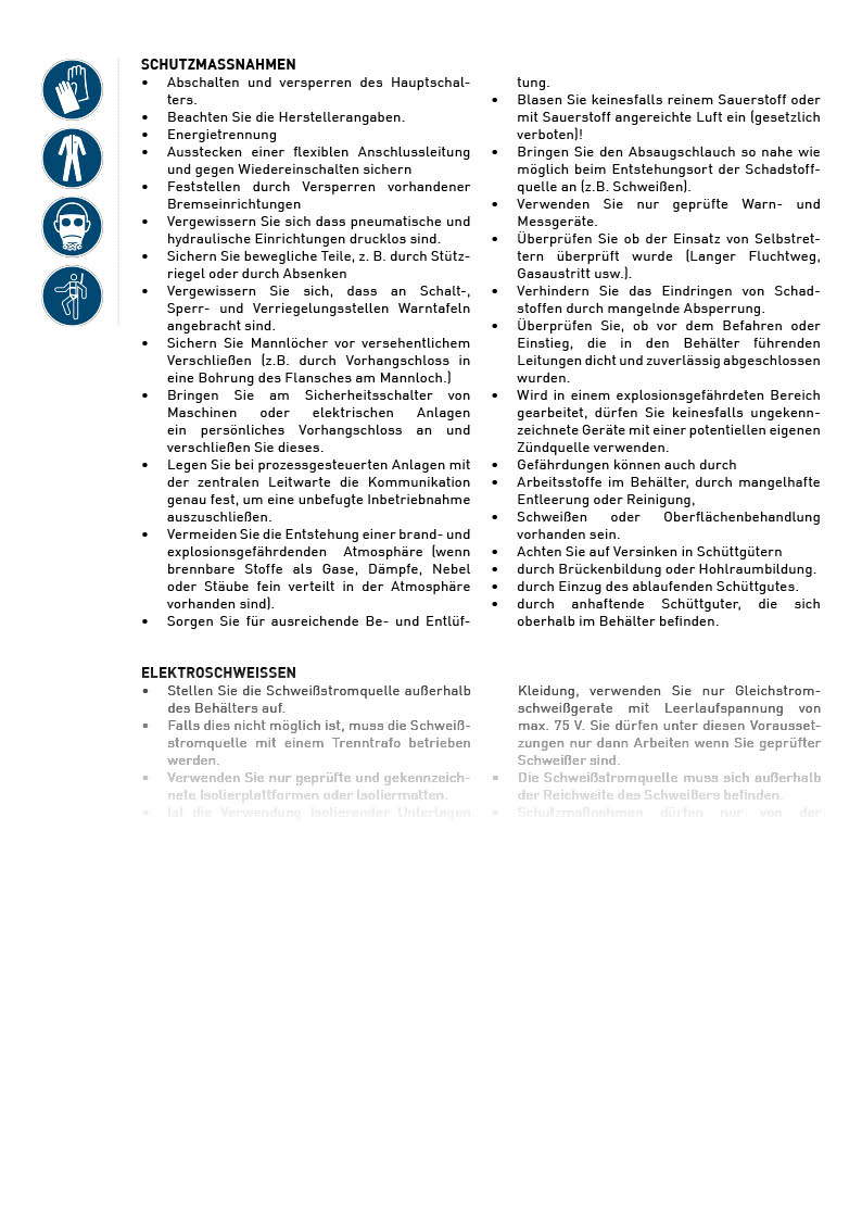 Arbeiten in Behältern, Silos und in engen Räumen - Unterweisung ...