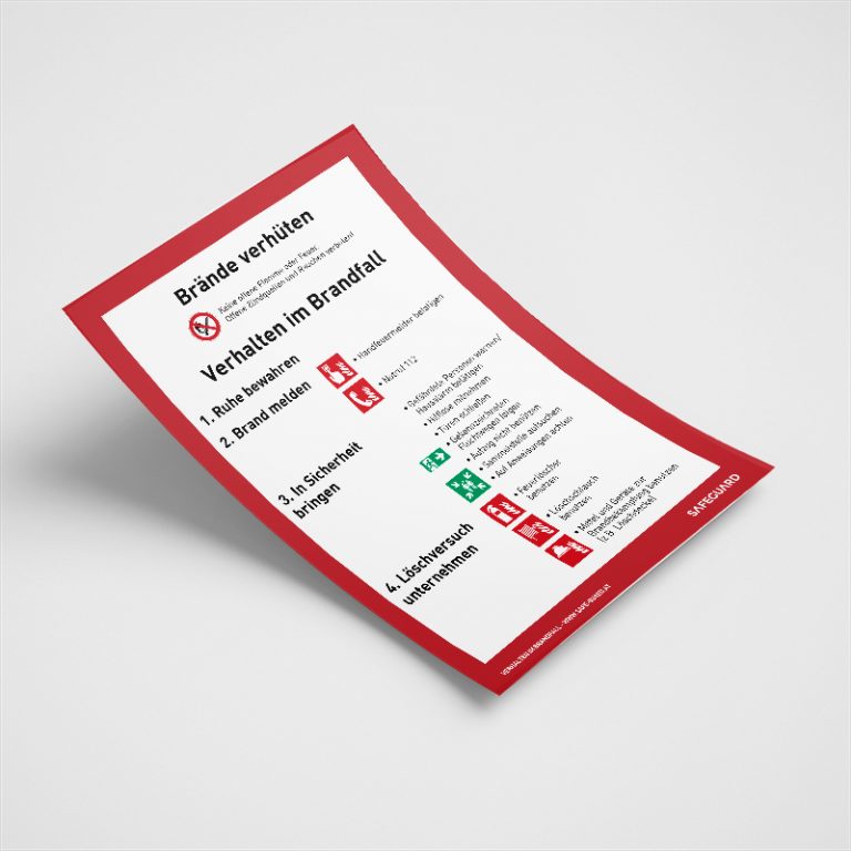 Aushang Verhalten im Brandfall - SAFEGUARD