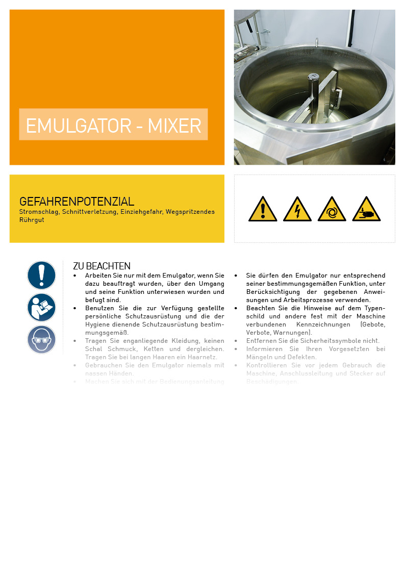 Emulgator Mixer - Unterweisung / Arbeitsanweisung - SAFEGUARD