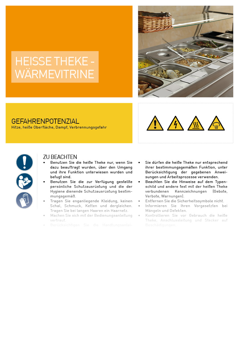 Heiße Theke / Wärmevitrine - Unterweisung / Arbeitsanweisung - SAFEGUARD